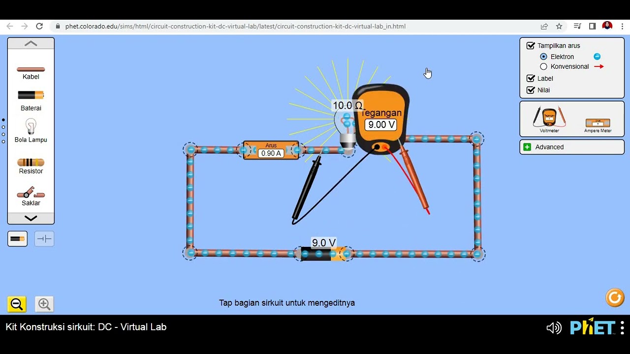 TUTORIAL MERANGKAI RANGKAIAN LISTRIK PADA SIMULASI PHET - YouTube