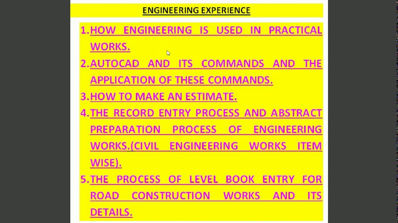 INTRODUCTION VIDEO REGARDING OUR CHANNEL "ENGINEERING EXPERIENCE ...