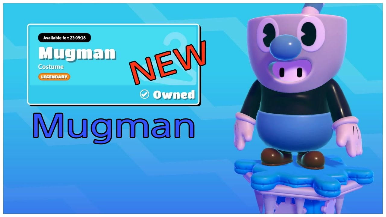 Fall Guys - *NEW* “Mugman” Skin Gameplay (ItemShop) - YouTube