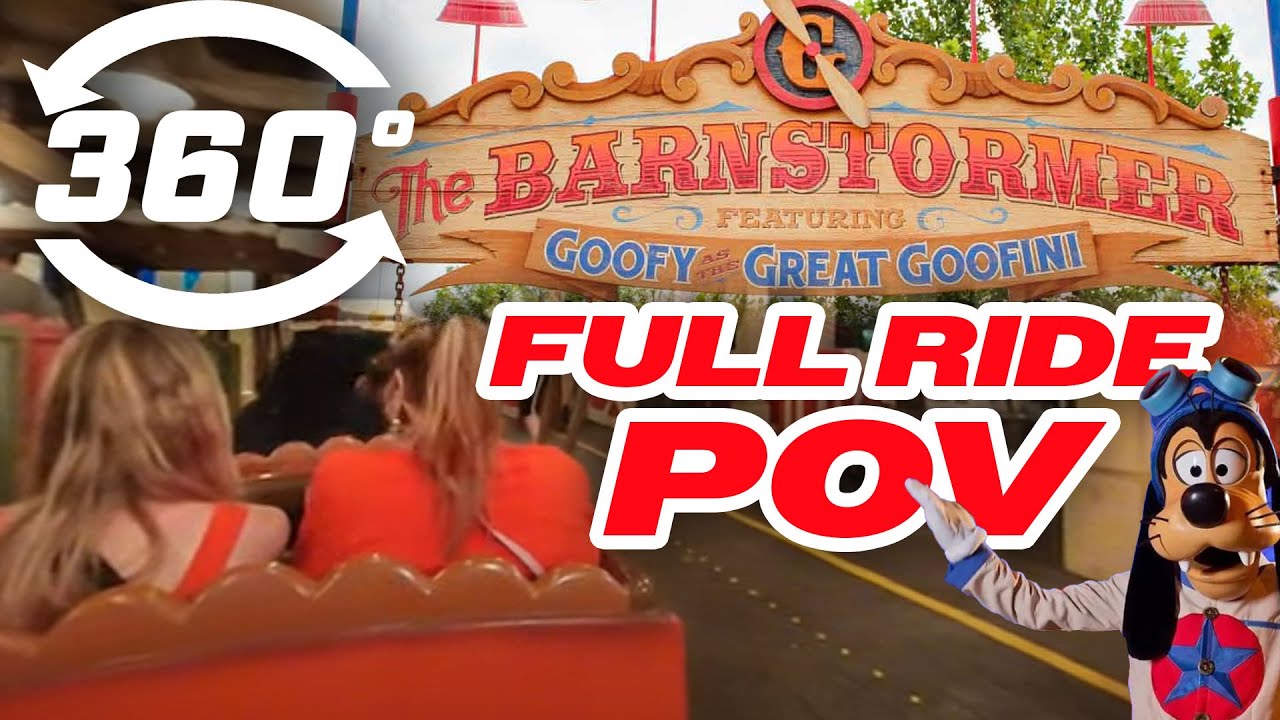 The Barnstormer Coaster - FULL RIDE POV in 360° - Magic Kingdom in ...