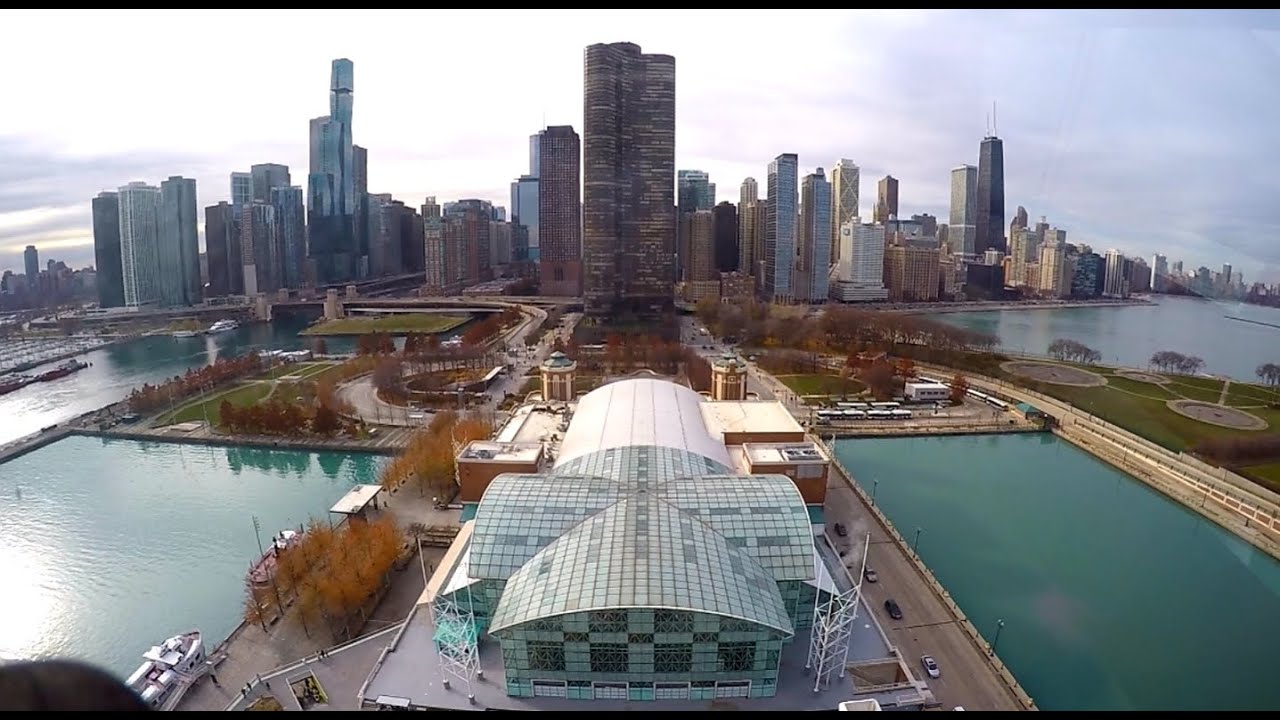 CHICAGO SKYLINE VIEW FROM NAVY PIER'S CENTENNIAL WHEEL - YouTube