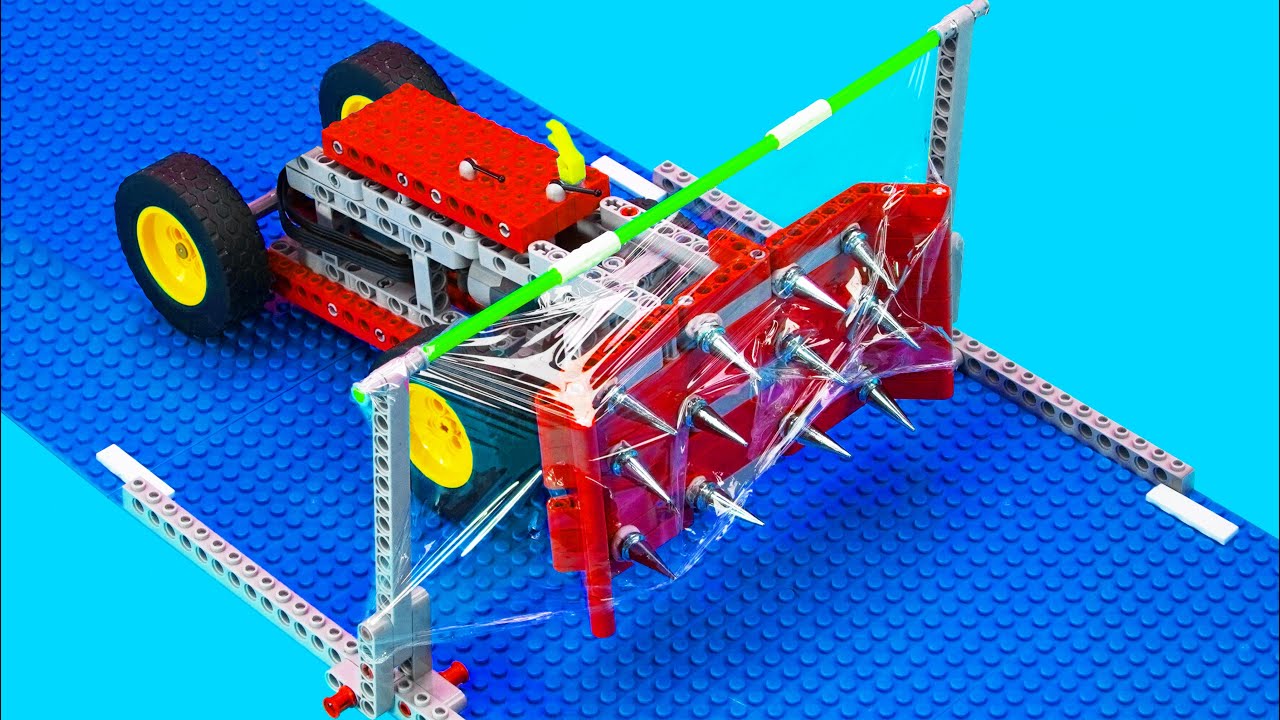 Testing Lego Weapon Car with Plastic Wrap - Lego Technic - YouTube