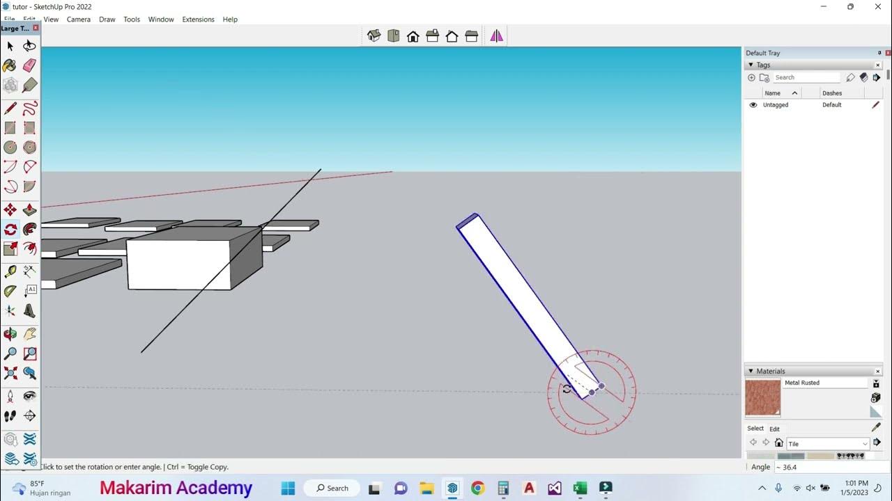 Cara rotasi objek di sketchup. - YouTube