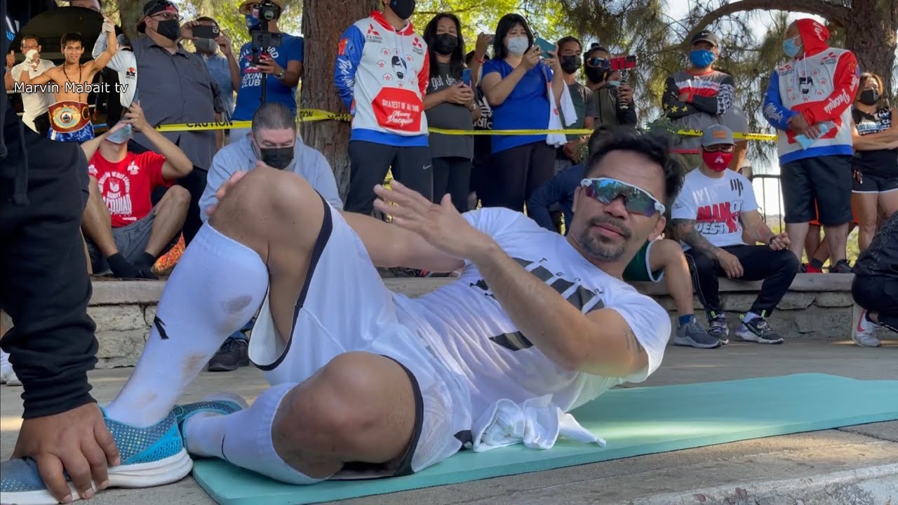 Day15 Manny Pacquiao Sit up after long Run - YouTube