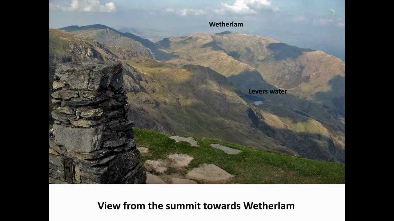 Brown Pike, Buck Pike, Dow Crag and Coniston Old Man from Walna Scar ...