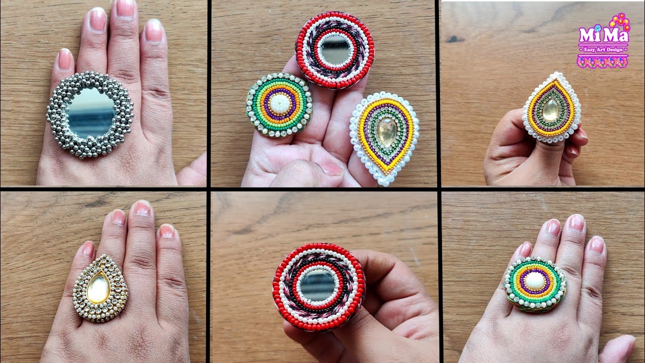 5 Fancy finger Ring Making idea💡| DIY Easy designer Ring Making at home ...