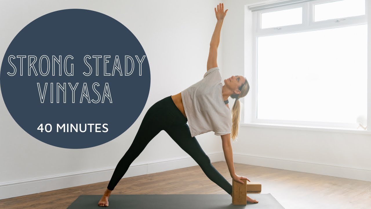 Steady Yoga Flow | Full Body Yoga Class | 40 Minute Yoga Practice - YouTube