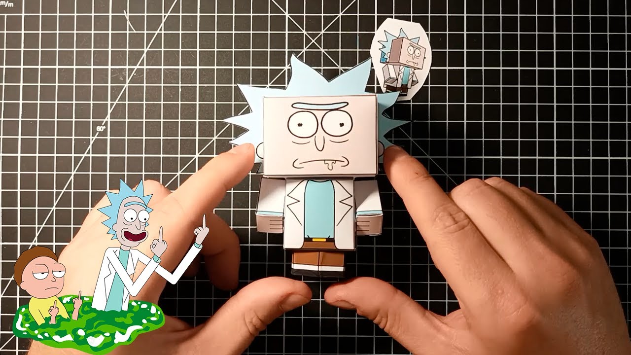 Cube Craft Rick | Papercraft - Rick and Morty | Paper Crafts Rick - YouTube