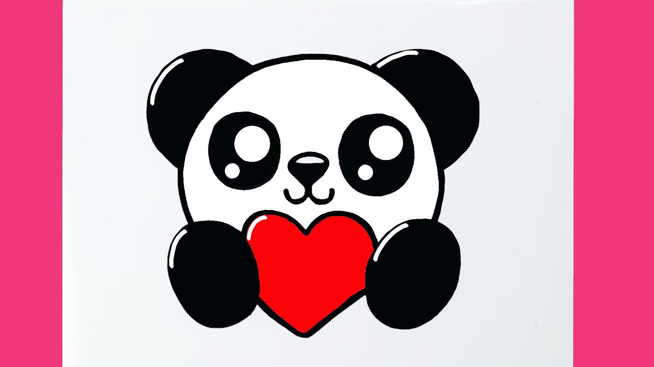 CÓMO DIBUJAR UN PANDA KAWAII - YouTube