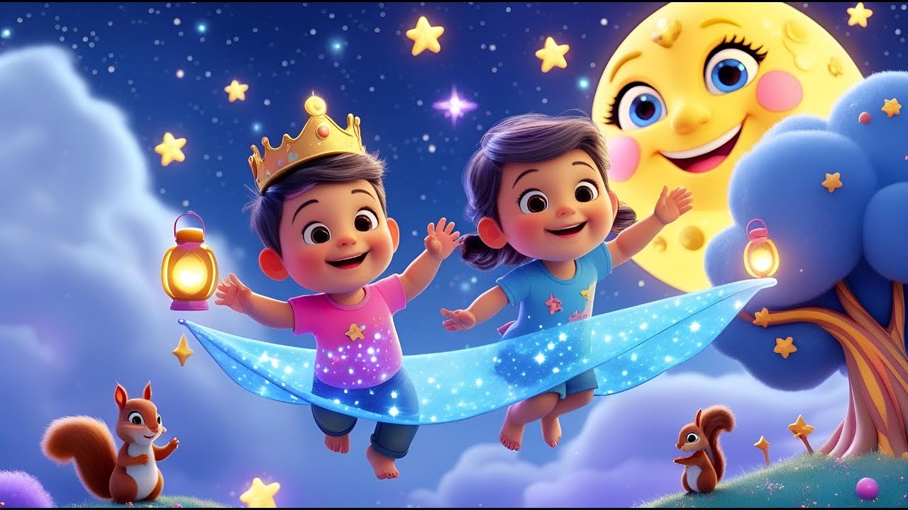 Chanda Mama Ke Gaon Chalo 🌝 | Hindi Cartoon Rhymes for Kids | Magical ...