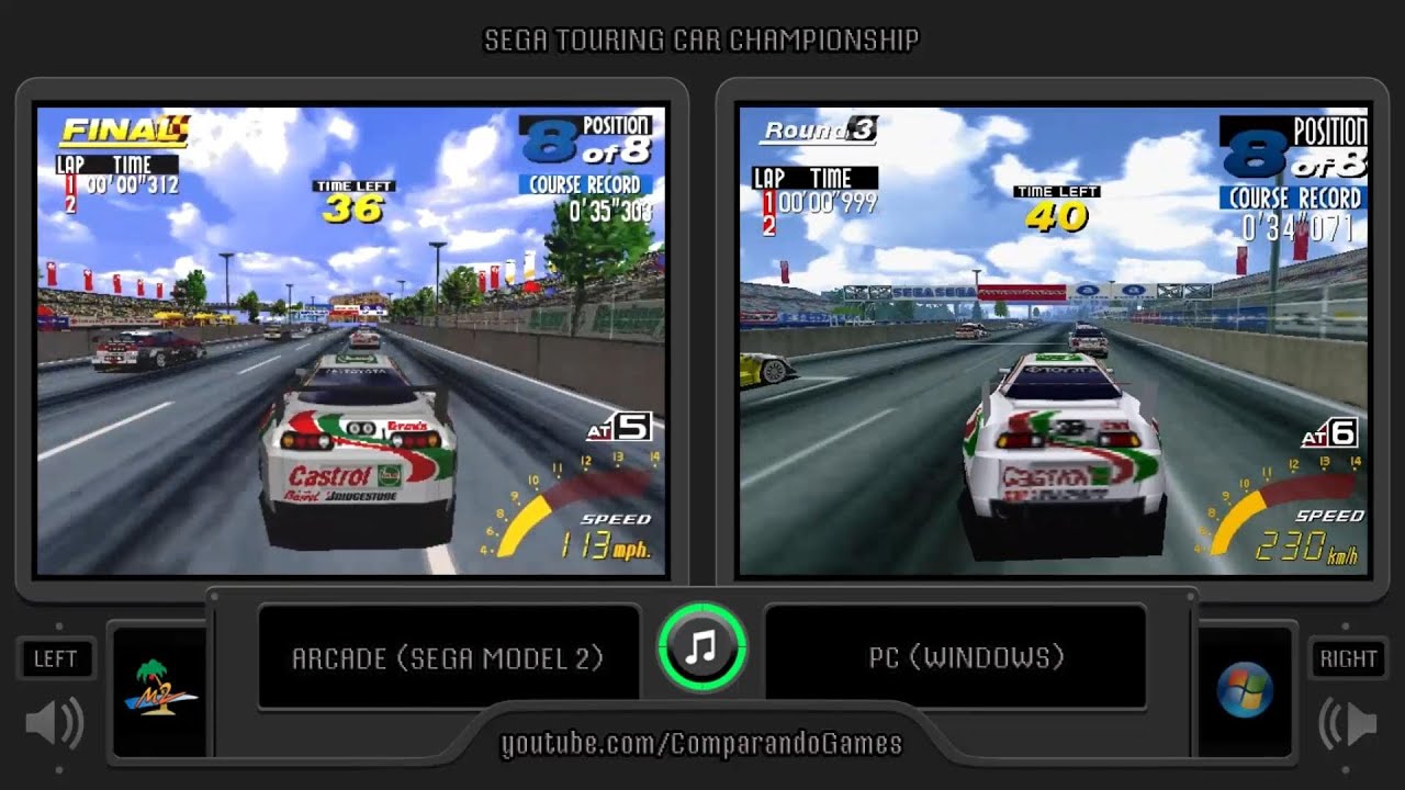 Sega Touring Car (Arcade vs Pc) Side by Side Comparison - YouTube