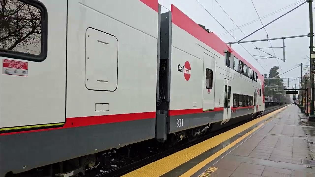 Caltrain Local #121 at Burlingame Station with JPBX #331 and #332 EMU Trainset #caltrain - YouTube