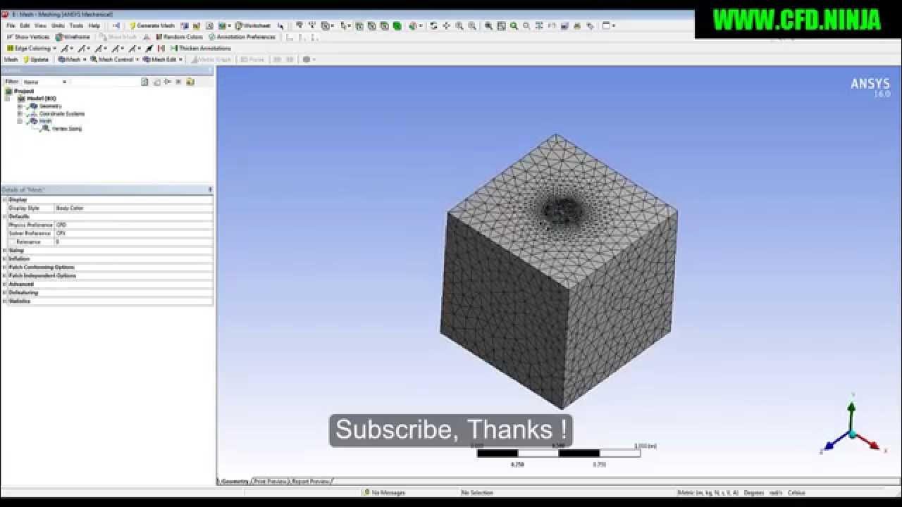ANSYS MESHING - Sizing - Intermediate Tutorial 2 - YouTube