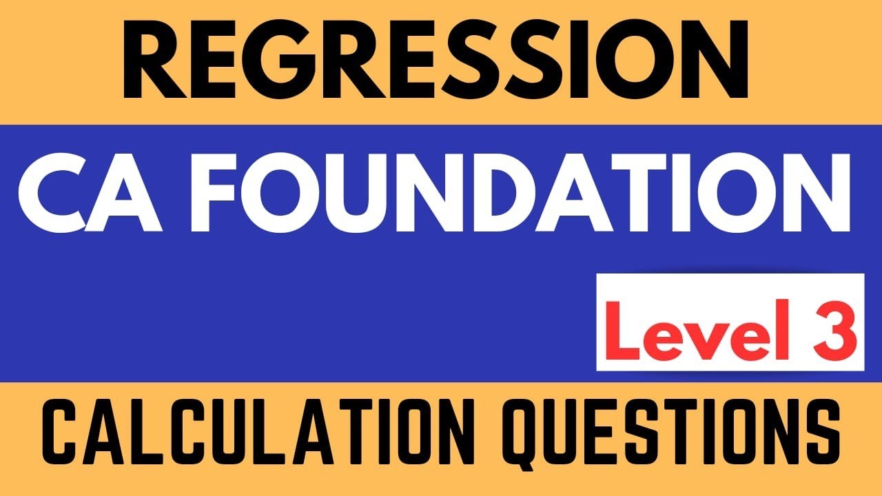 Regression in statistics | ca foundation statistics | statistical assistant| ca foundation - YouTube