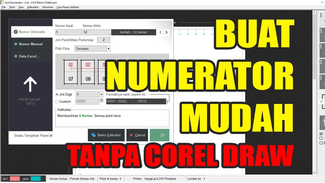 Asa numerator 3 0 0 Aplikasi Penomoran / Nomorator Untuk Percetakan dan ...