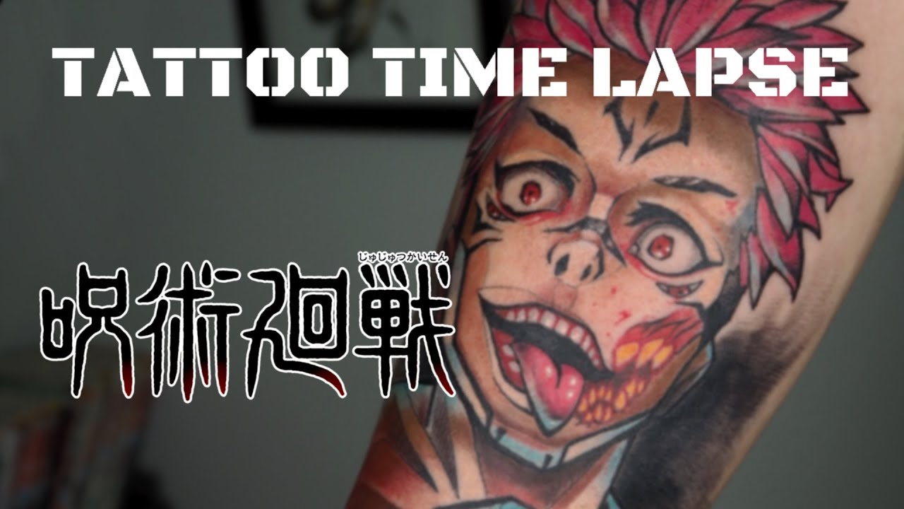 Tattoo time lapse (Itadori Yuji) jujutsu kaisen - YouTube