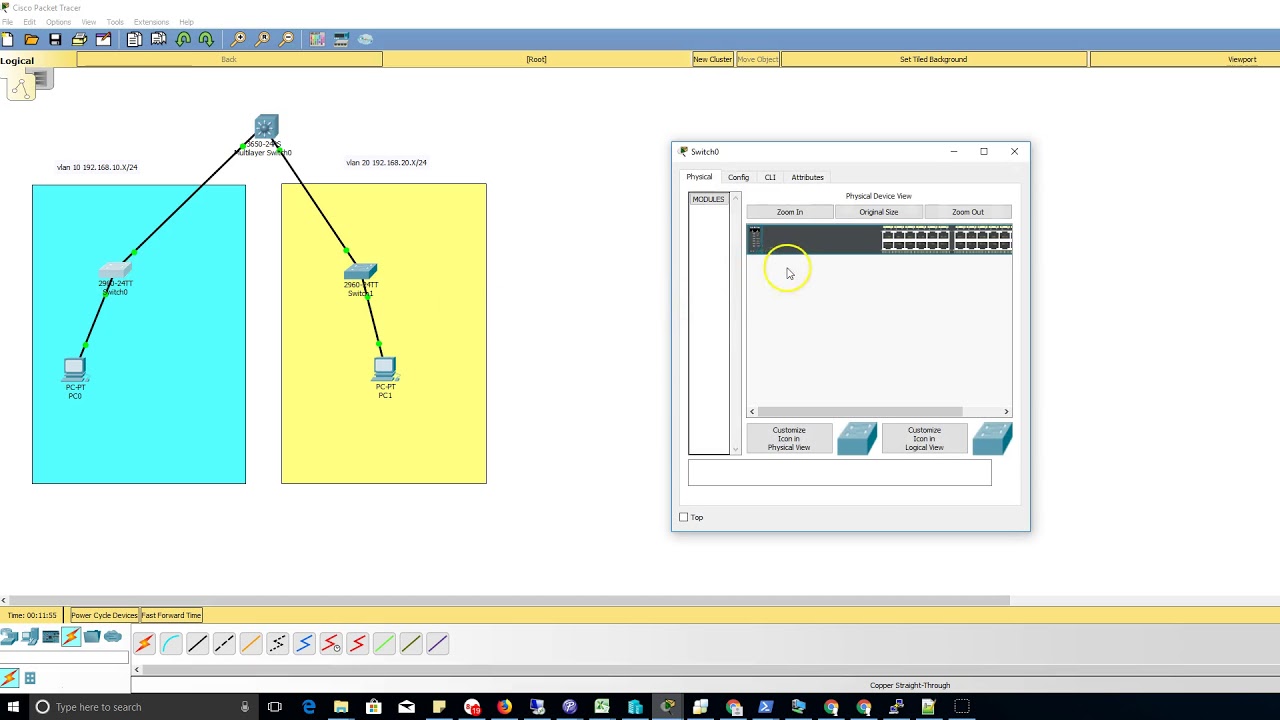 Inter-VLAN routing with layer 3 switch - YouTube