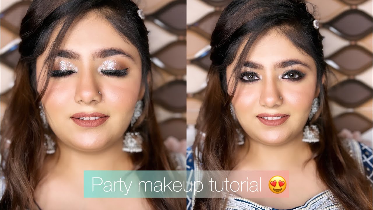 Beautiful party makeup tutorial with full product details 😍 - YouTube