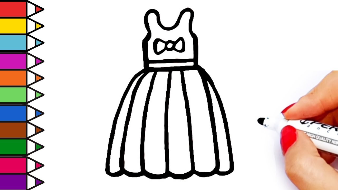drawing dress for kids | dress drawing for Kids and Toddlers | coloring ...