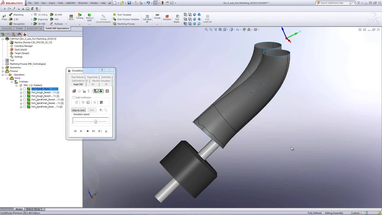 SolidCAM Modules Overview: Sim. 5 Axis Port Machining - YouTube