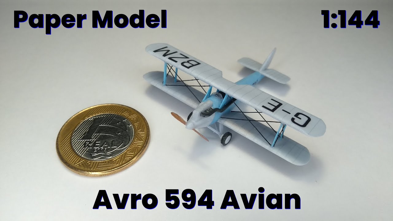 Avro 594 Avian Paper Model 1/144 - YouTube