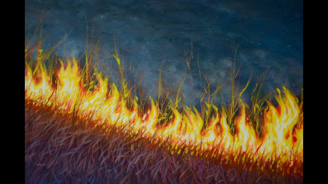 Louis Copt Paints a Prairie Fire - YouTube