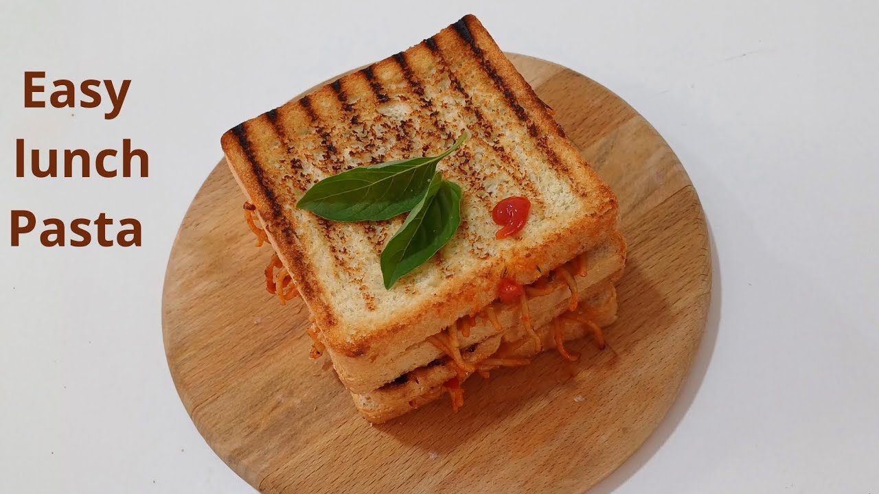 eaay toast sandwich with pasta. @Adelehomecooking @albert_cancook # ...