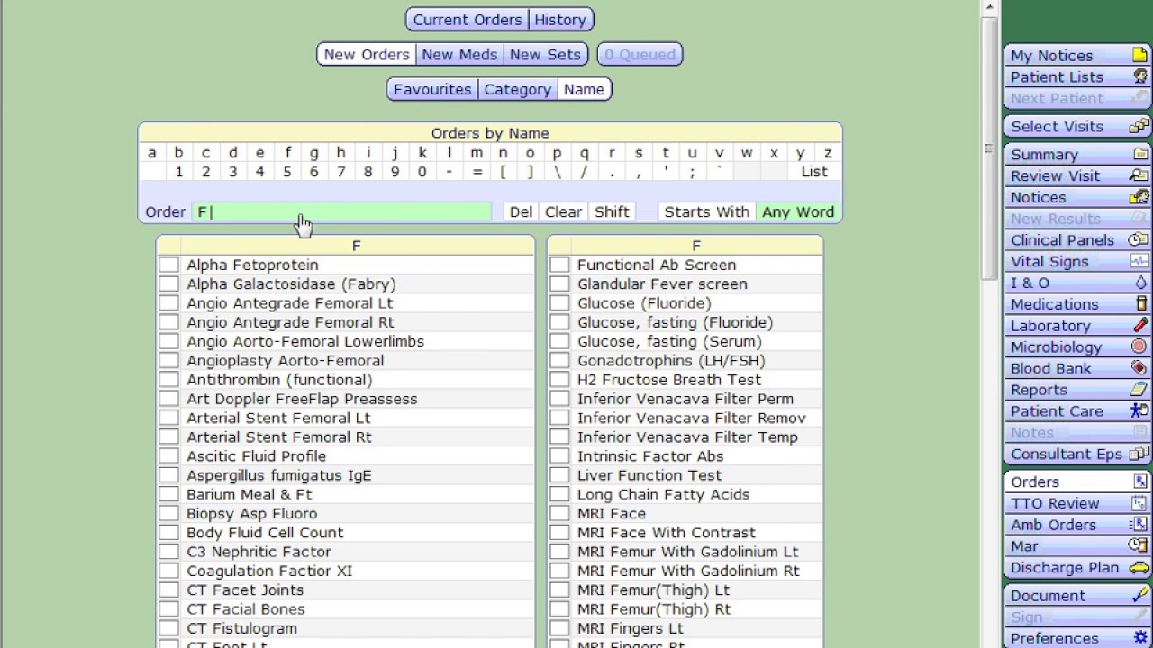 Meditech - How to create your Favourite Orders List - YouTube
