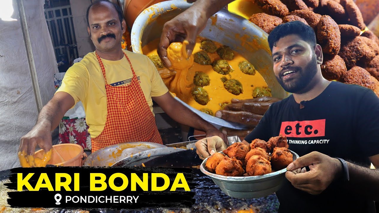 FAMOUS! Kari Bonda in Pondicherry - பாண்டிச்சேரி கறி போண்டா & இறால் வடை ...