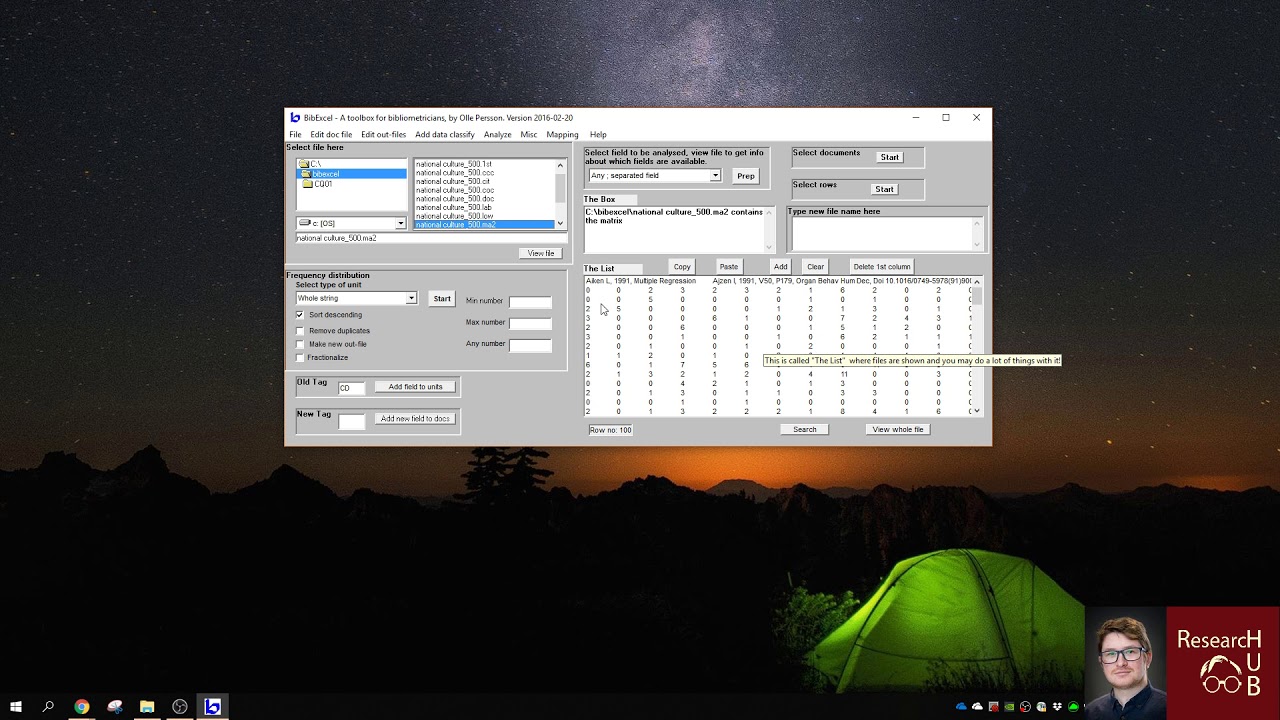 Bibliometrics (19): Co-citation Matrix with Bibexcel - YouTube