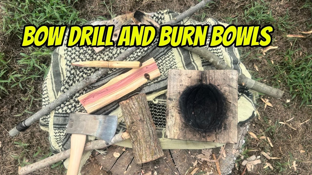 Bow drills and burn bowls - YouTube