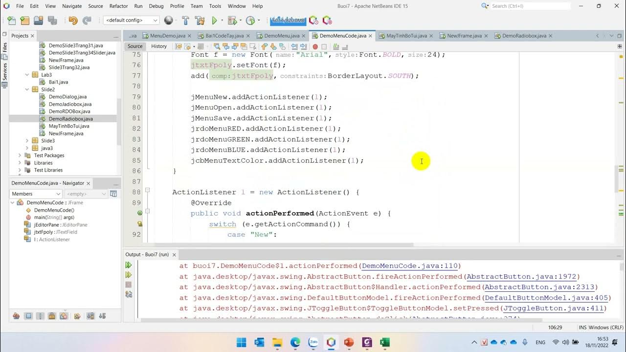 #SOF203 #java3 Lab 4 B1 (Chức năng) JMenuBar JMenu JMenuItem ...