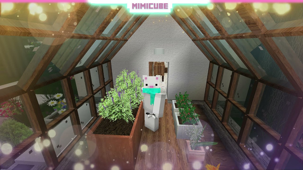 Minecraft | Building a cozy house and a greenhouse | Mimicube ʕ•́ᴥ•̀ʔっ ...