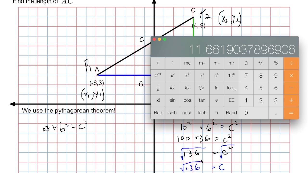 Deriving and applying the distance formula - YouTube