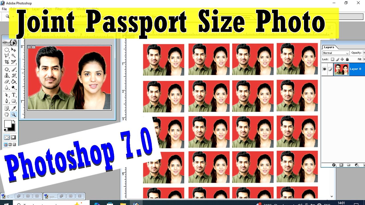 Best Way to Make Joint Passport Photos in Photoshop 7.0 - YouTube