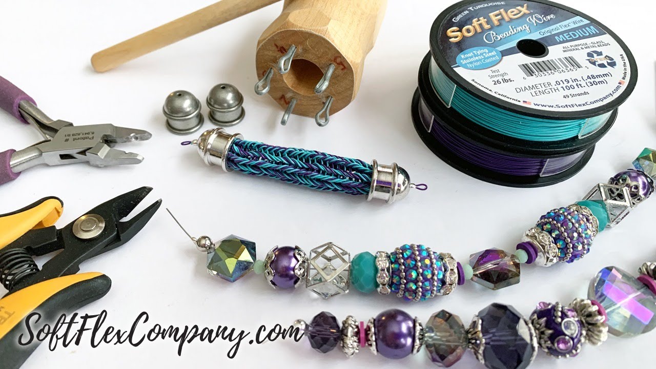 How to Knit Two Colors of Soft Flex Beading Wire on a Knitting Spool ...