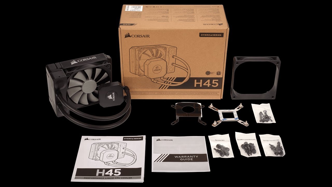 new unboxing + review Corsair hydro H45 my PC - YouTube
