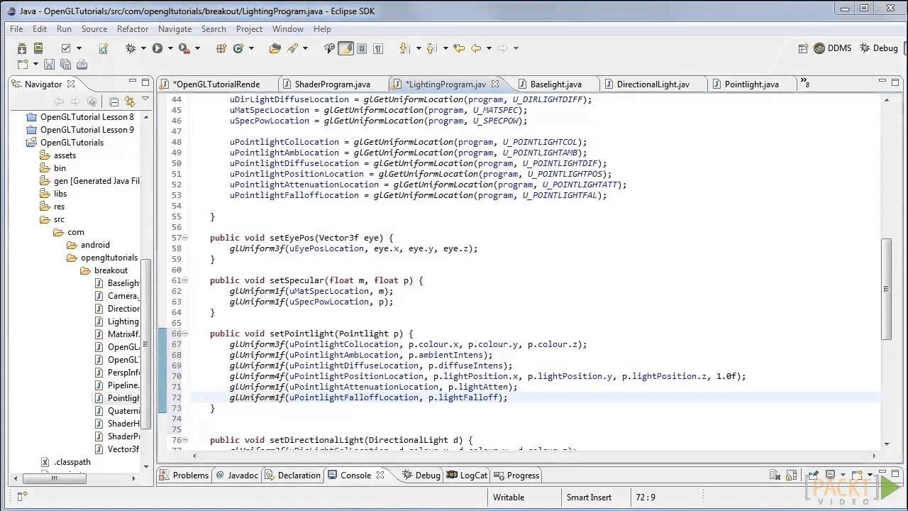 Building Android Games with OpenGL ES Tutorial: Point Light | packtpub.com - YouTube