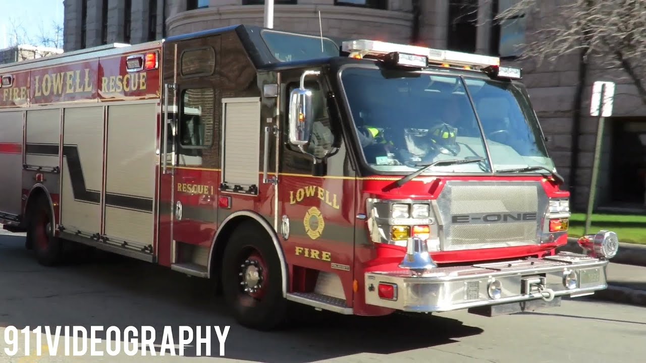Lowell Fire Department Rescue 1 Responding and Engine 6 Returning - YouTube