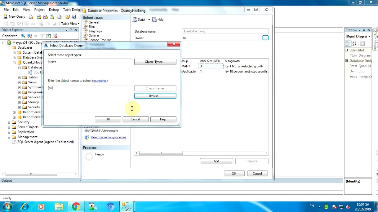 Sửa lỗi không tạo được Database Diagram trong SQL Server 2008 - YouTube