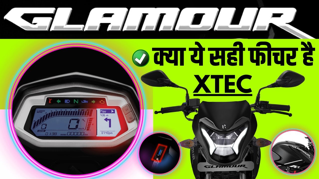 Explained Hero Glamour XTEC 125 Features | LED Light,Digital Meter ...