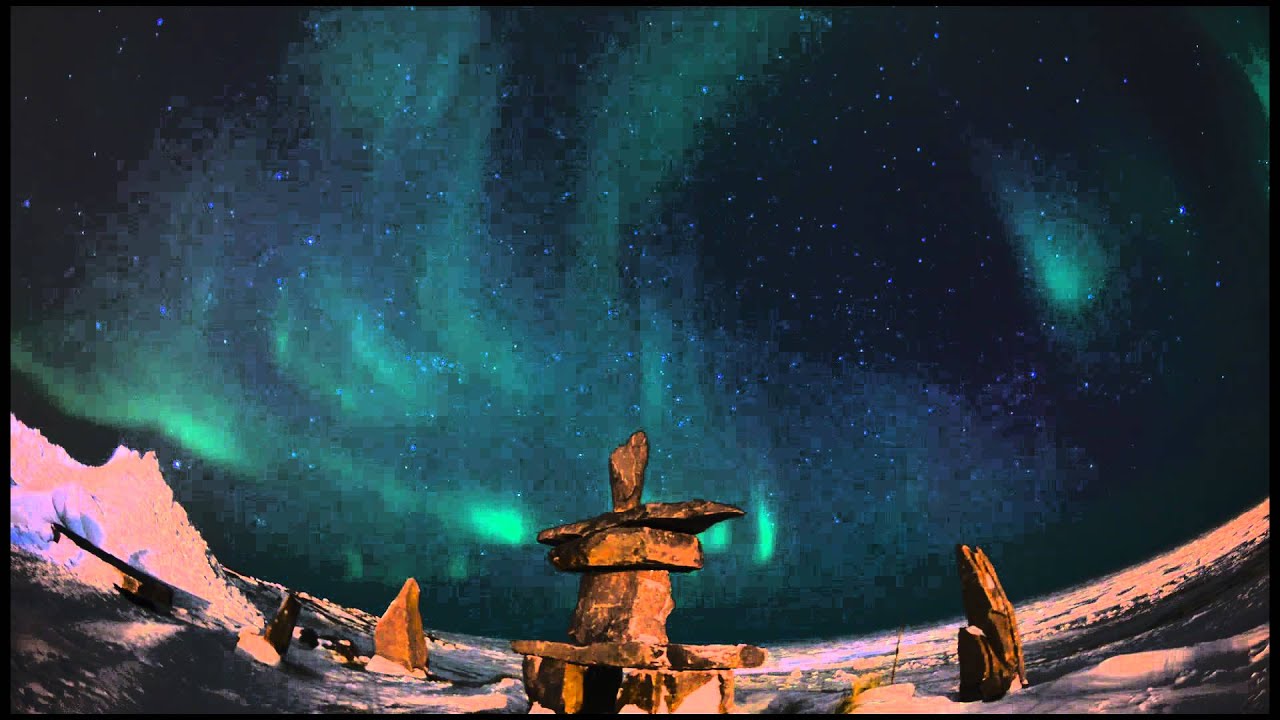 Northern Lights Time Lapse from Churchill inukshuk - YouTube