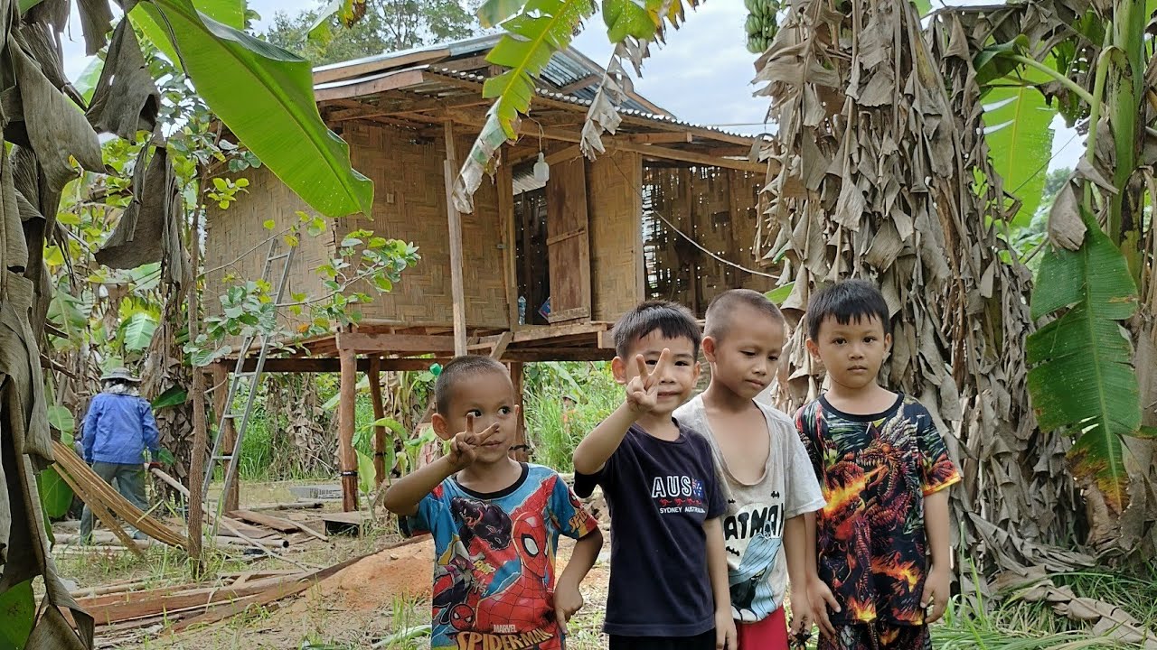 How to build a small house in garden, Lao house style. - YouTube