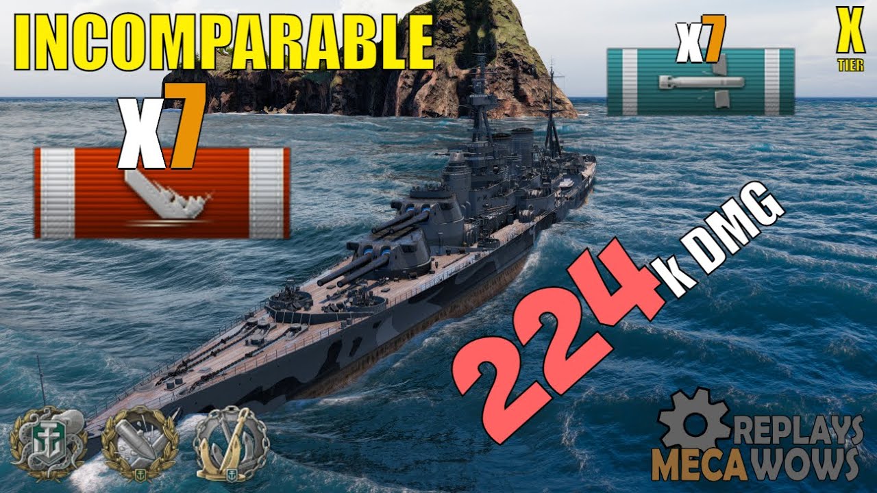 Incomparable 7 Kills & 224k Damage | World of Warships Gameplay - YouTube