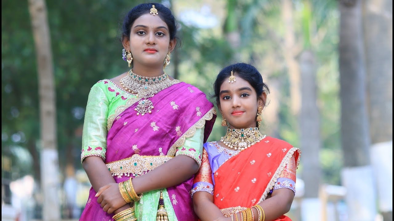 Poojitha half saree ceremony song by Padmaja studio | Bhimavaram ...