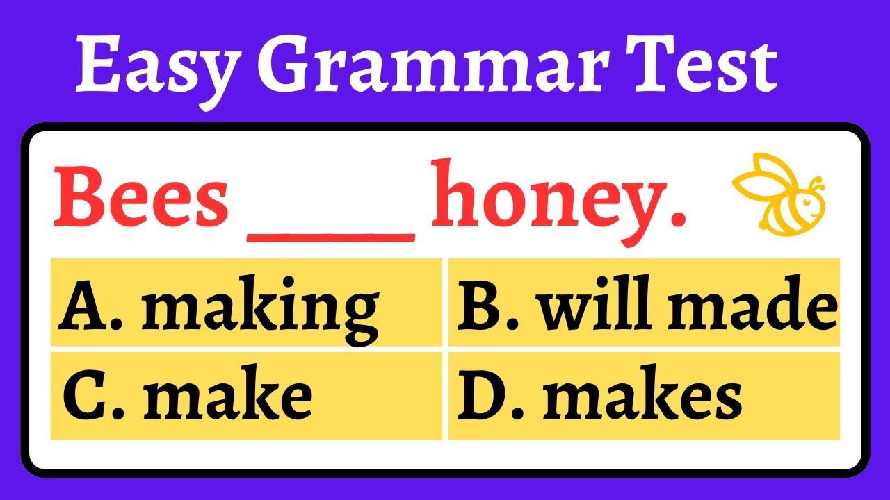 Can you pass this Easy Grammar Test? English Grammar Quiz - YouTube
