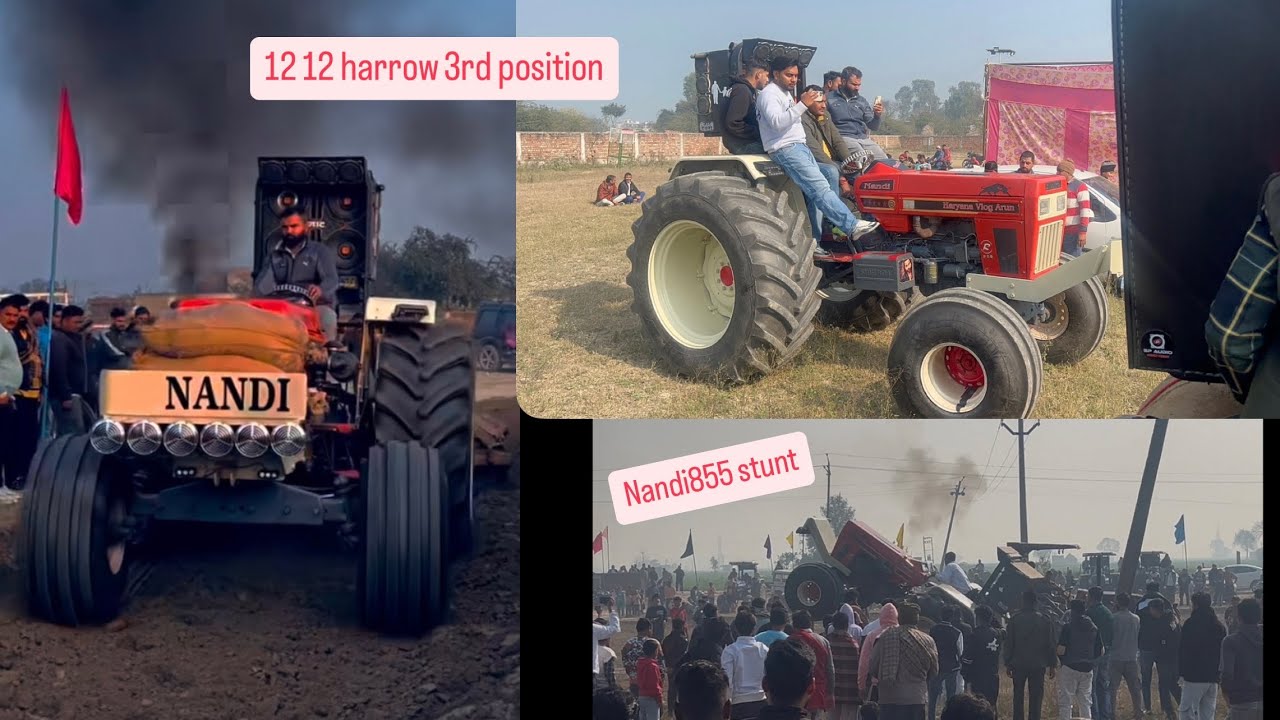 Nandi 855 harrow 24 taviya compition on haryana Nandi Stunt - YouTube