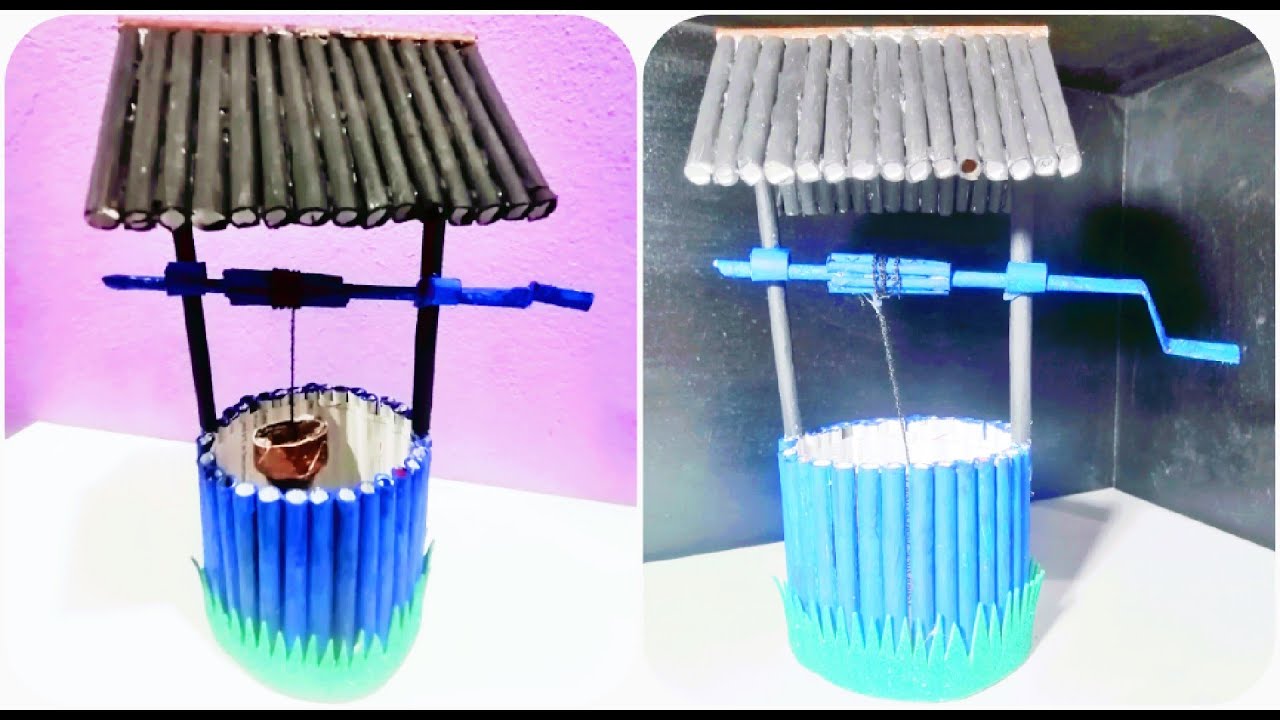 How to make Water Well with Waste Paper - DIY Water Well Decoration ...