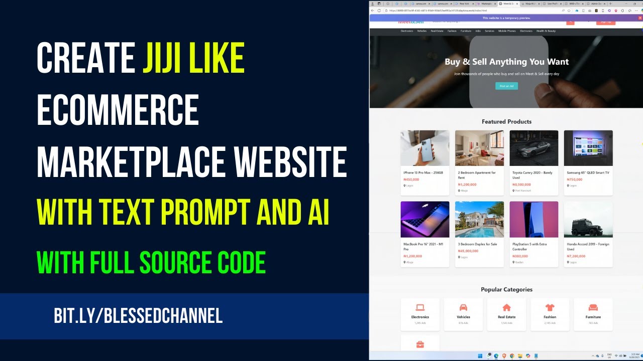 Create A Jiji Like Ecommerce Marketplace For Free Using AI - With Full ...