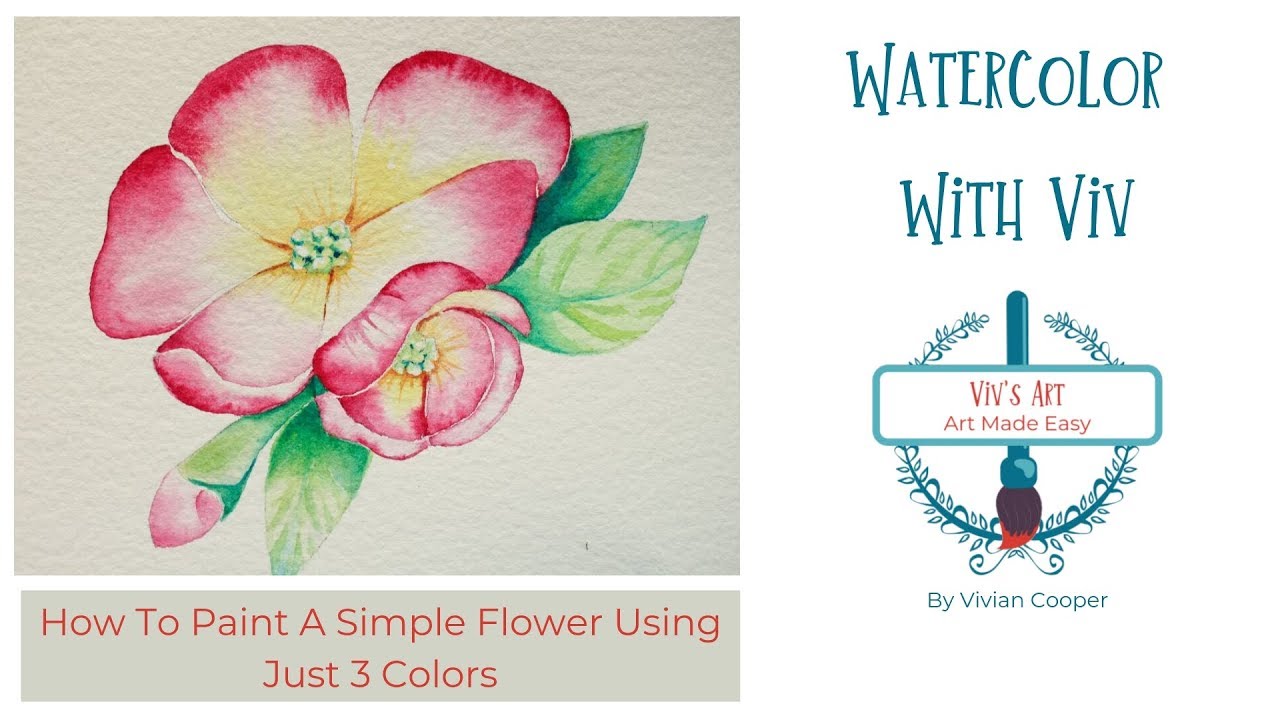 How to Paint a Simple Flower with 3 colors - YouTube